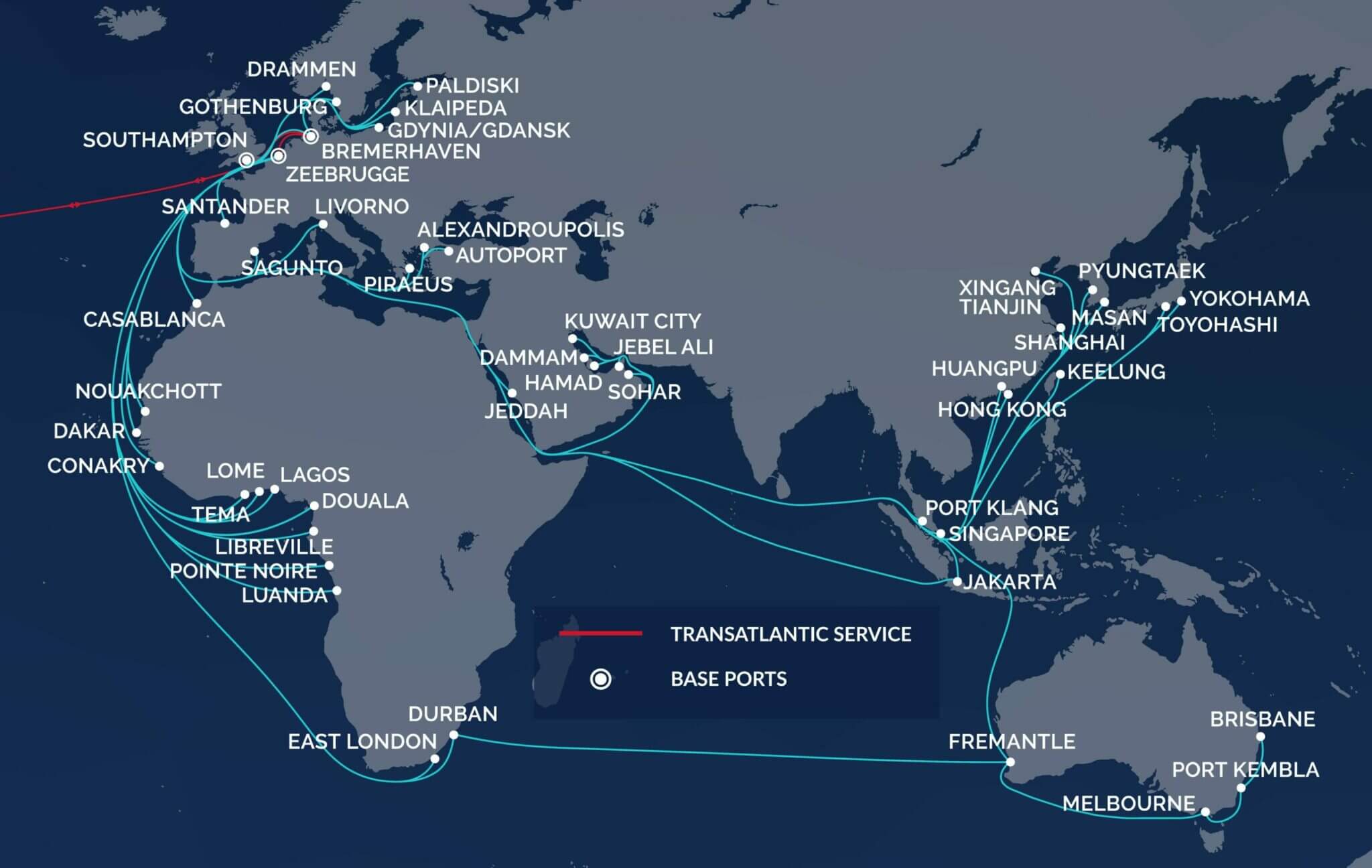 Route Maps - American Roll-On Roll-Off Carrier